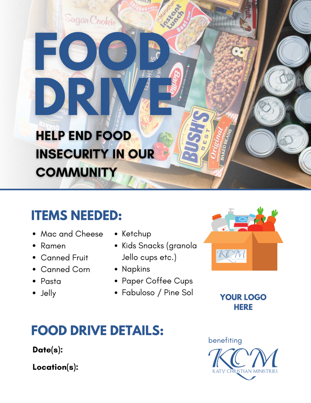 Food Drive - Katy Christian Ministries/KCM